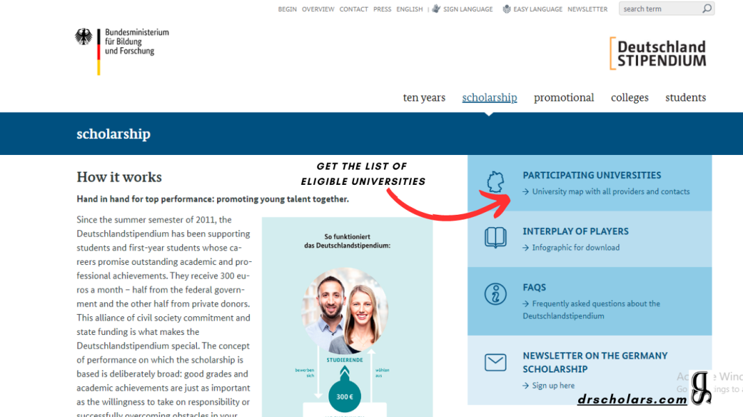 Deutschland Stipendium scholarship/ Study in Germany - DR SCHOLARS